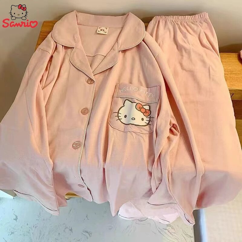 Пижама с героями аниме Sanrio Hello Kitty Kuromi Kawaii, 2XL, Розовый