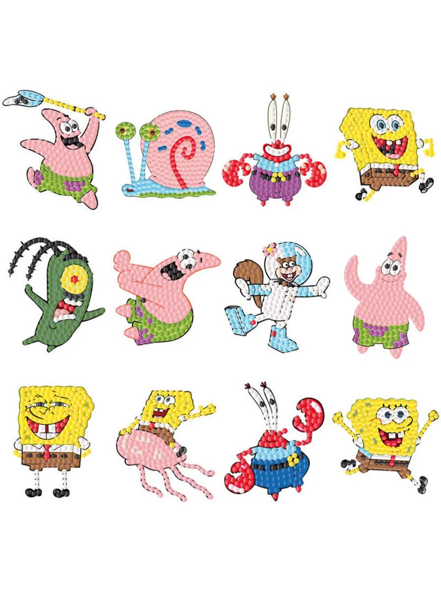 Набор для алмазной мозаики "Губка Боб", с наклейками, для детей