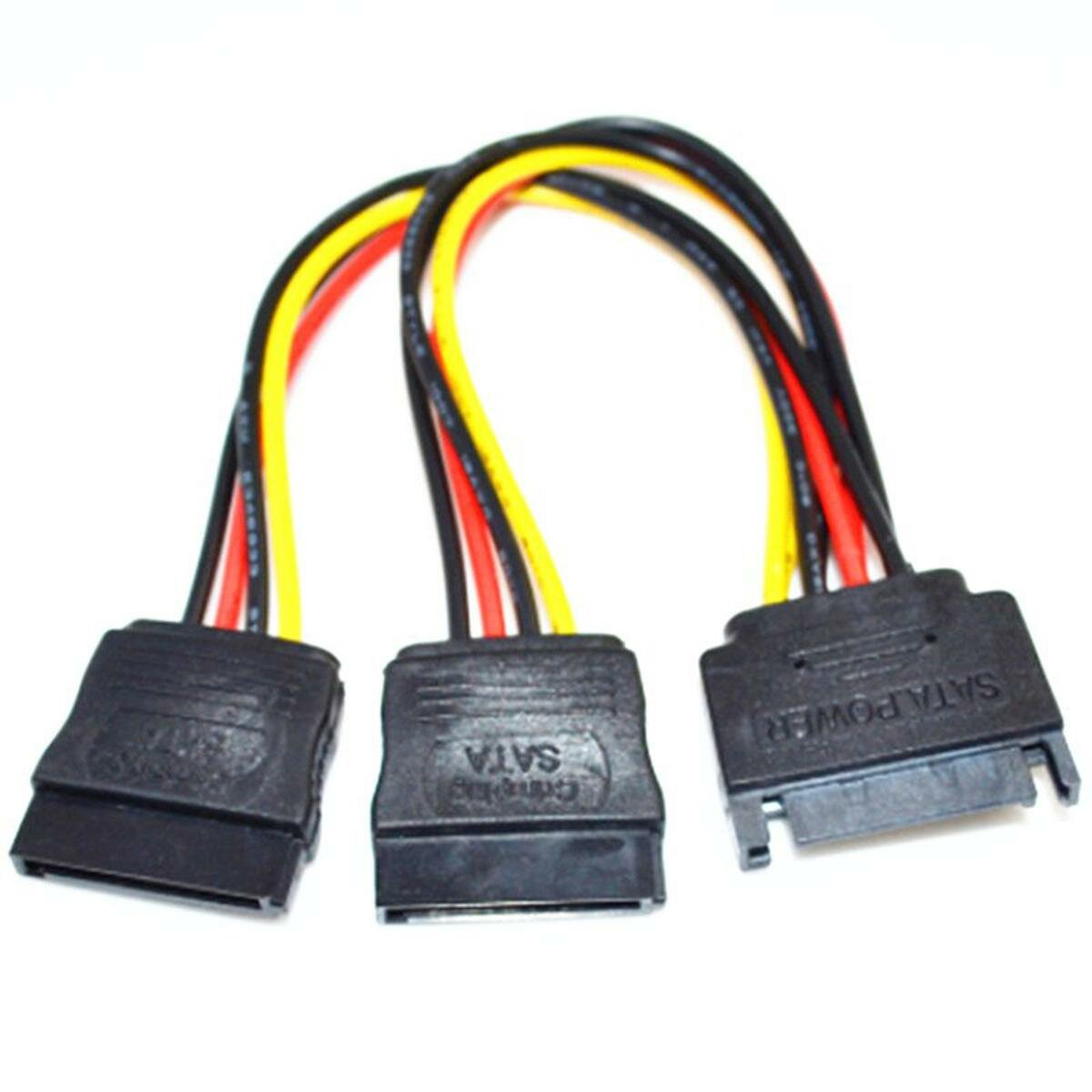 15-контактный SATA Male to Dual Female Y-образный разветвитель питания Кабель-адаптер Практичный Популярный