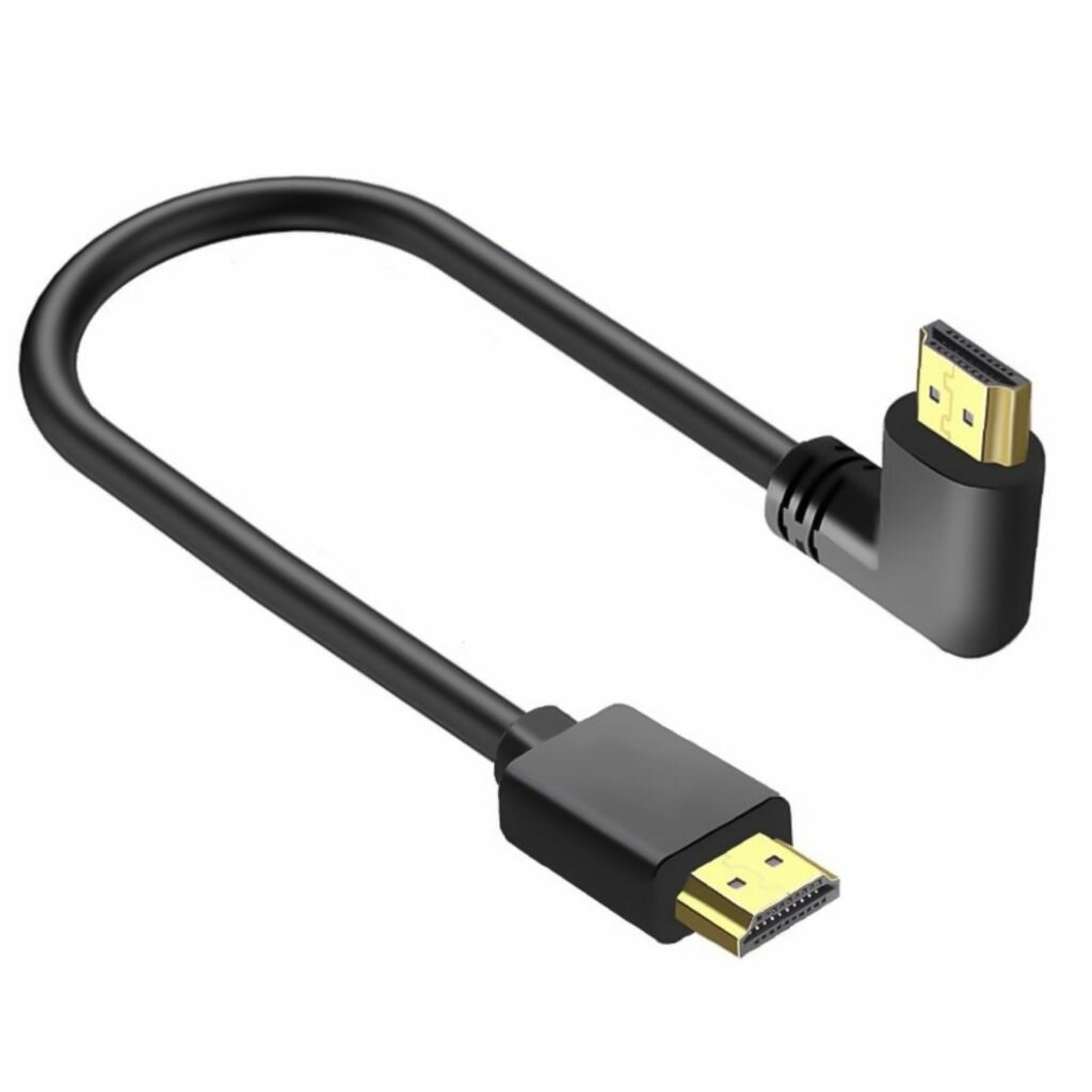 Кабель HD-видеокабеля HDMI2.0 от мужчины к мужчине под углом 90 4K60Hz-0,6 метра-согните вправо