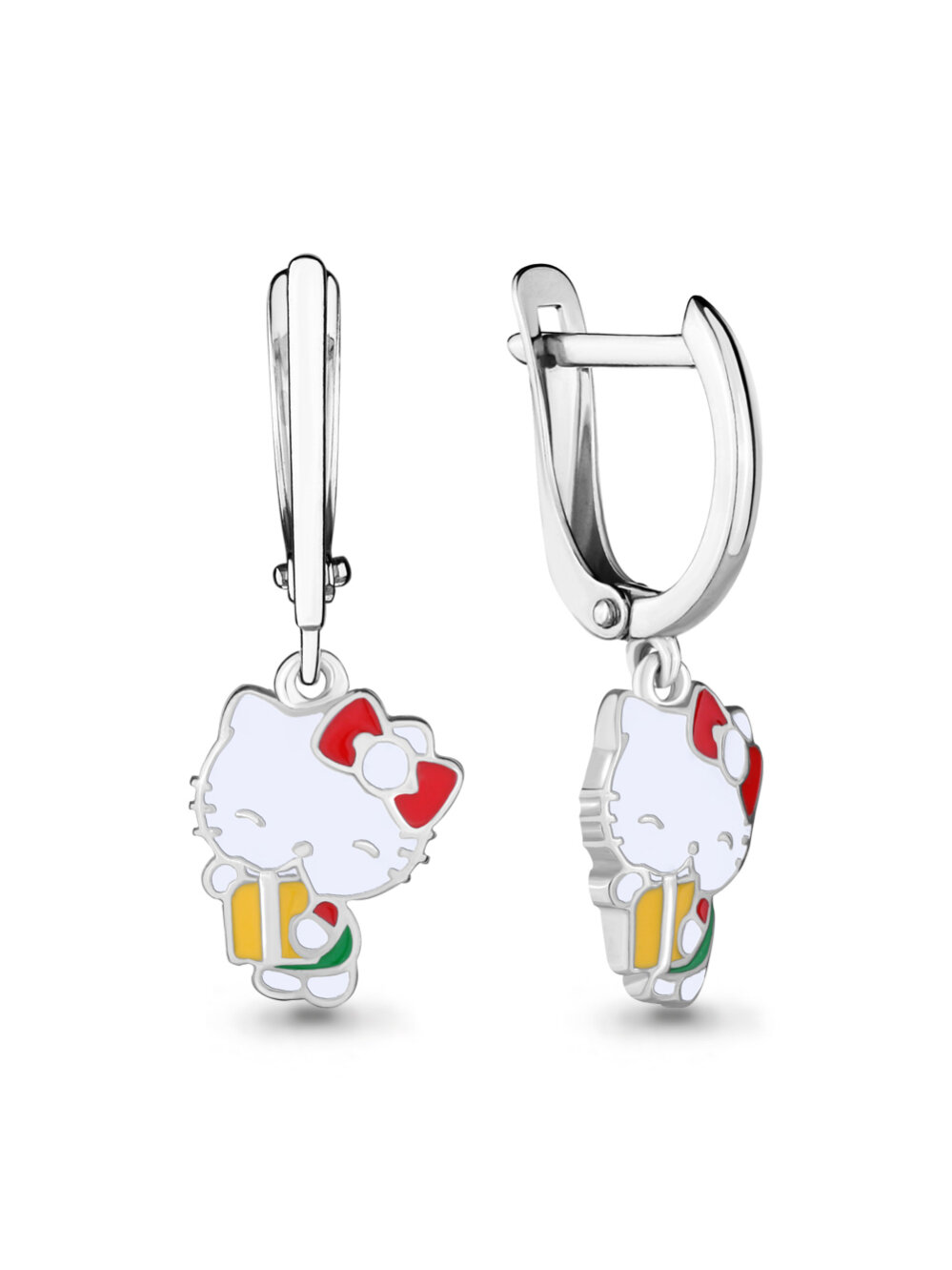 Серьги, серебро, 925 проба, эмаль