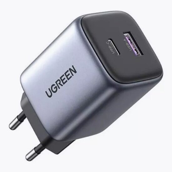 Сетевое зарядное устройство Ugreen CD350 Nexode 35Вт, USB-A - USB-C, (15539), серый