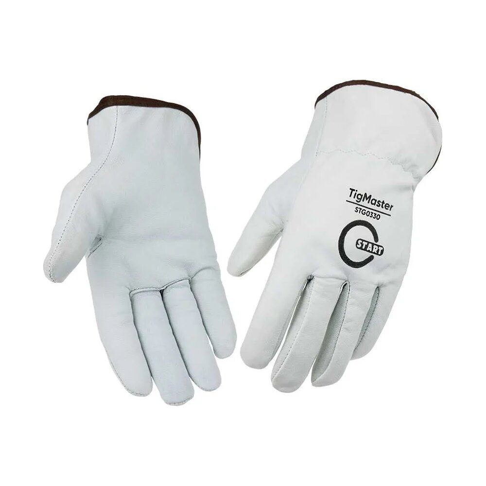Перчатки из козьей кожи Start TigMaster STG0330, для защиты рук опз истирания обеспечивают высокий, резиновый, белый