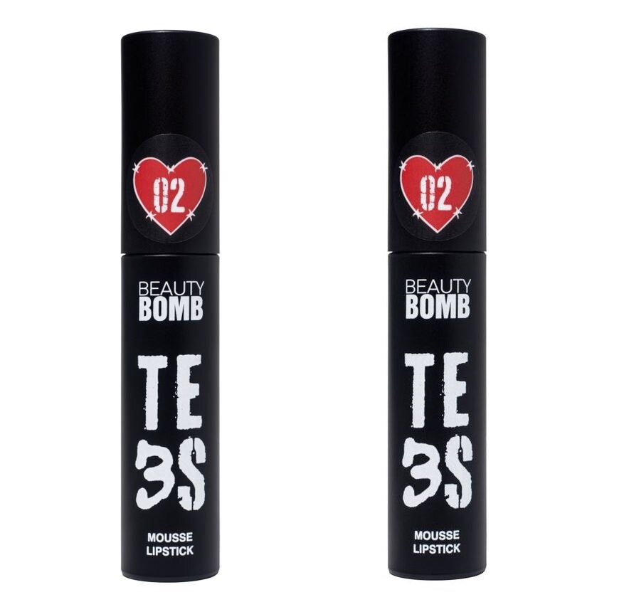 Помада Beauty Bomb для губ муссовая Beauty Bomb Te3s, тон 02 Russian Red — красный, 3 г - 2 штуки