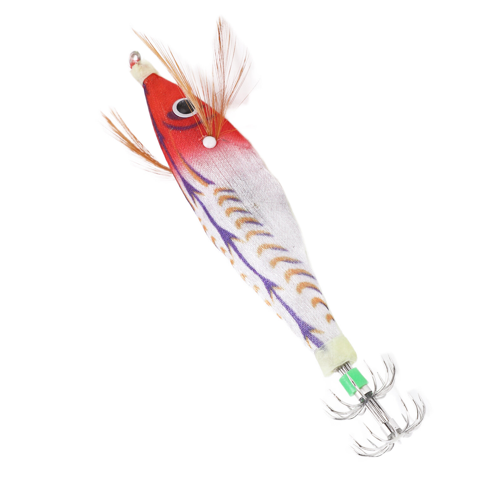 Приманки для рыбалки в виде кальмара, приманка для кальмара, крючок, жесткая рыболовная приманка со светящимся эффектом для рыбалки в океане, на лодке, в реке, в пруду, корпус с красной головой и белой полосой