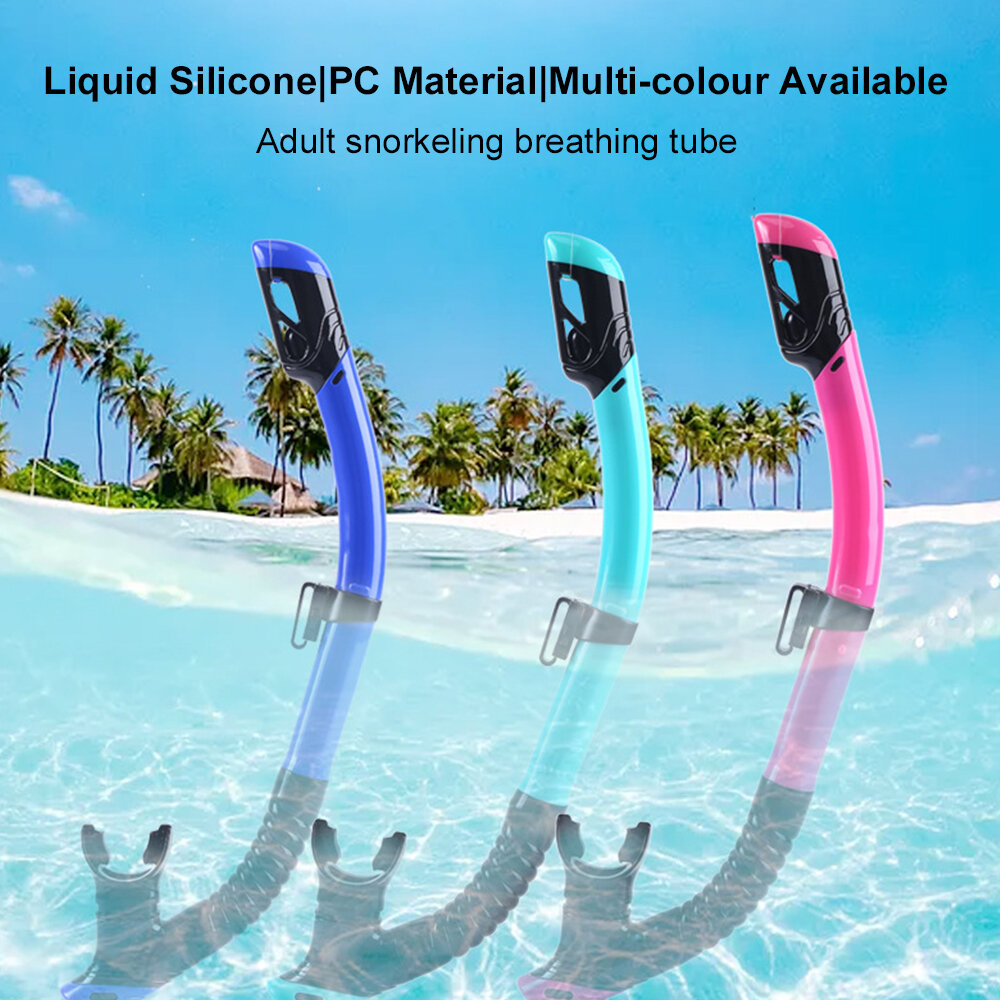 Полностью сухая дыхательная трубка для взрослых с автоматическим водонепроницаемым клапаном и загубником из пищевого силикона. Снаряжение для подводного плавания для взрослых пловцов, для обучения плаванию с трубкой в бассейне и на открытой воде.