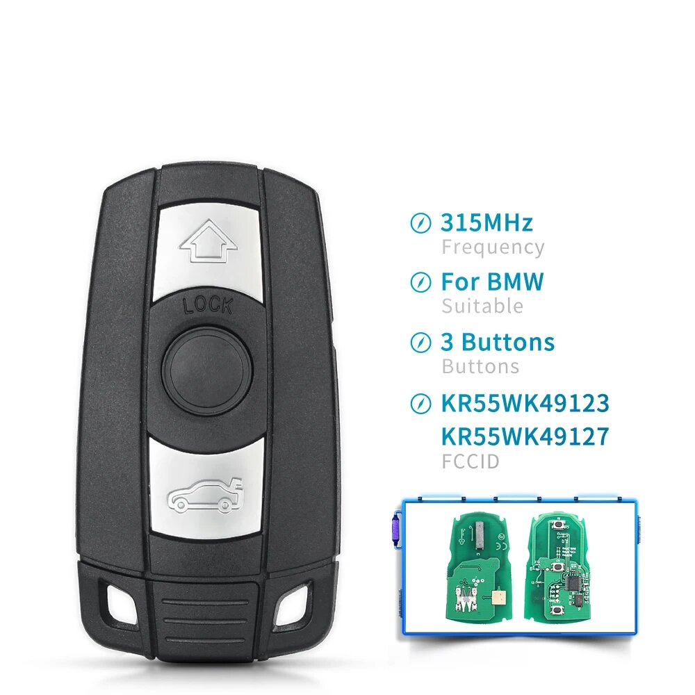 Пульт BMW 315MHz, 3 кнопки, KR55WK49123/49127