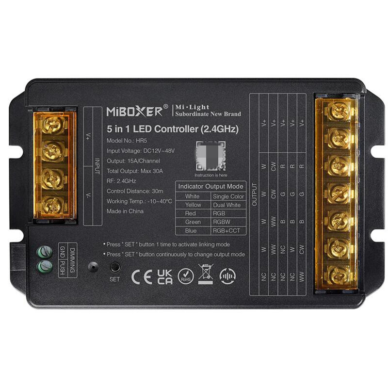 MiBoxer HR5 2.4G RF Большой ток 30A 5 в один светодиодный контроллер