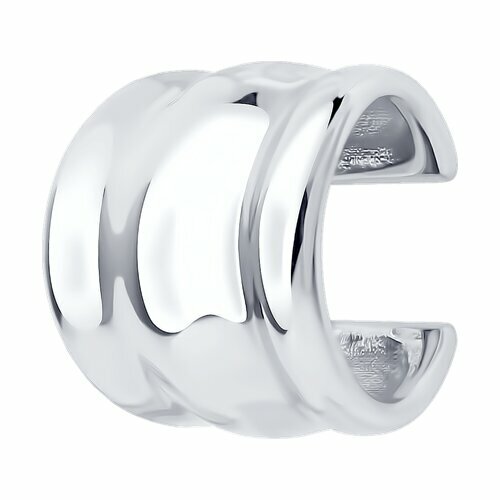 Серьги каффы, серебро, 925 проба, родирование