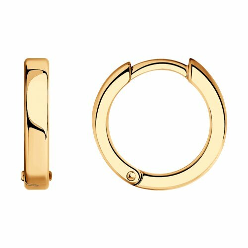 Серьги конго, серебро, 925 проба, золочение