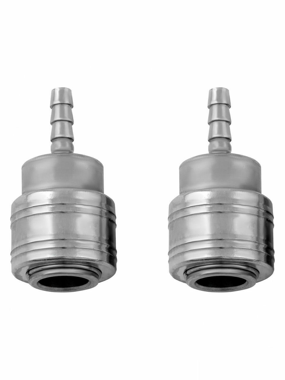 Муфта универсальная быстросъемная ("мама"), 1/4, со штуцером "елка" под шланг 6 мм, 2 шт, Stels 57052