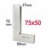 Столярный квадрат 75x50, 90 градусов