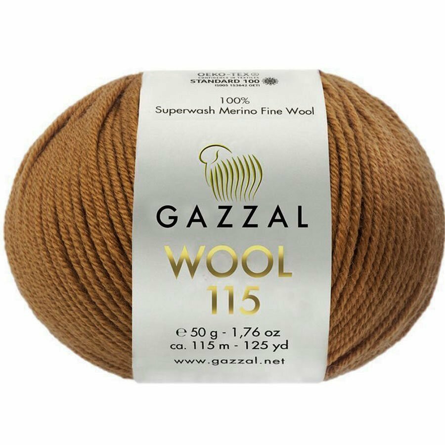 Пряжа Gazzal WOOL 115 3311 рыжий (5 мотков)