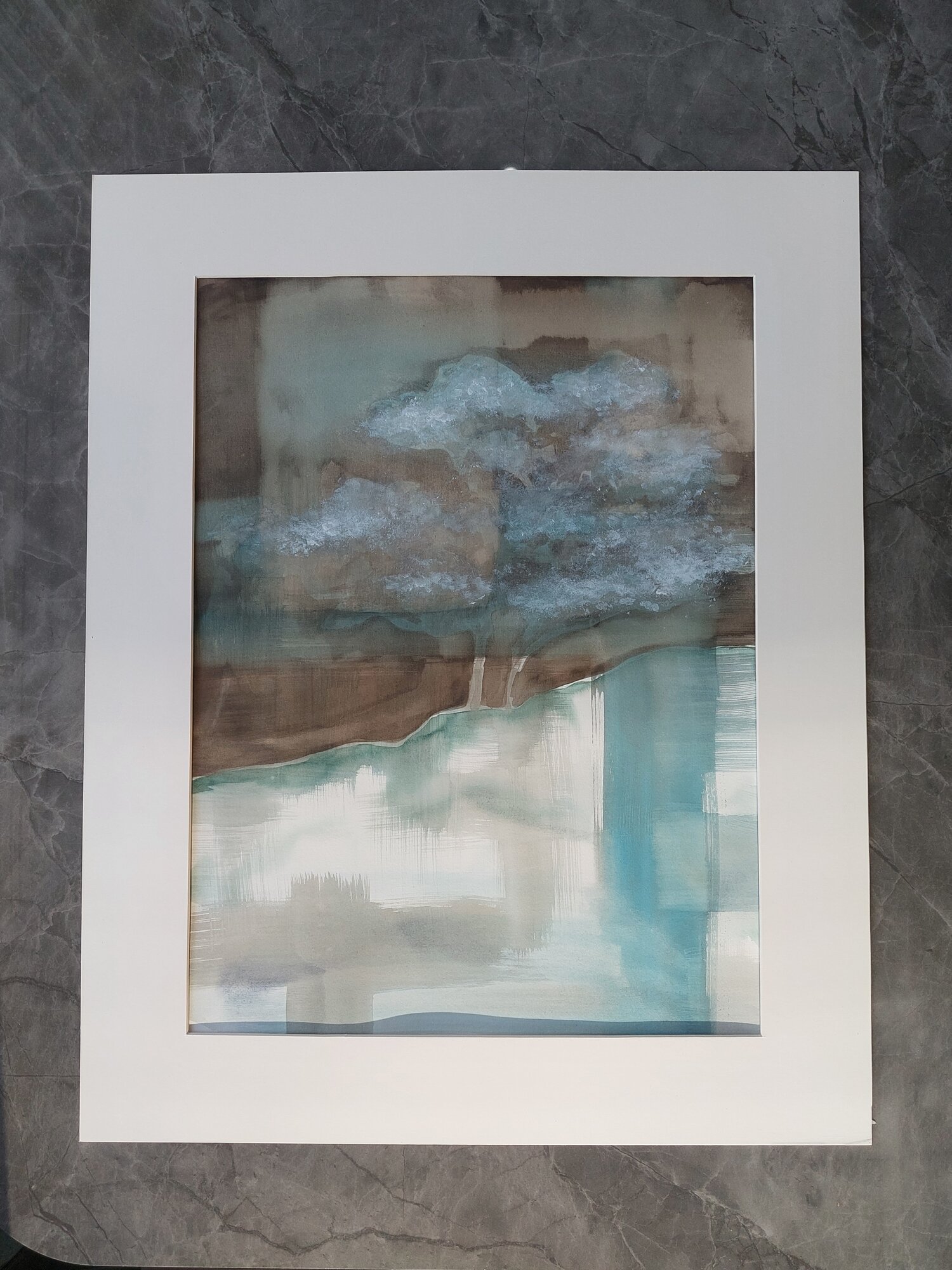 Картина Татьяны Усовой "Абстрактный пейзаж", акварель на бумаге, без рамы, 31x41 см