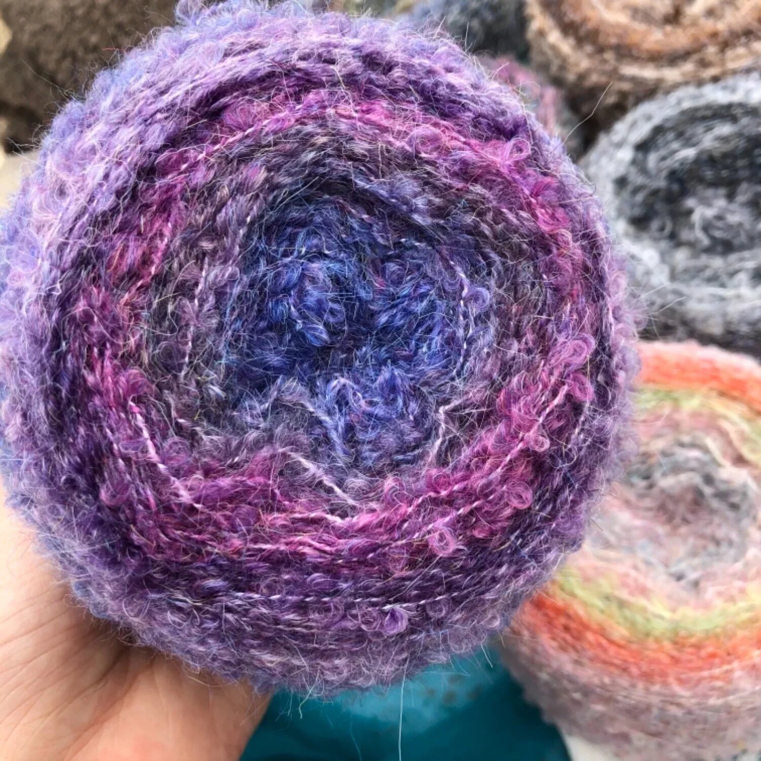 YOMDID Шерстяная пряжа для вязания Мохер Сиреневый, Q9