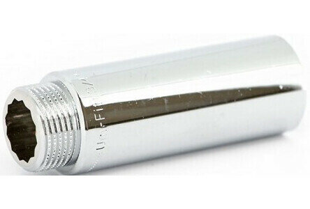 Удлинитель латунный 1/2"х50 мм с внутренней-наружной резьбой хром UNI-FITT