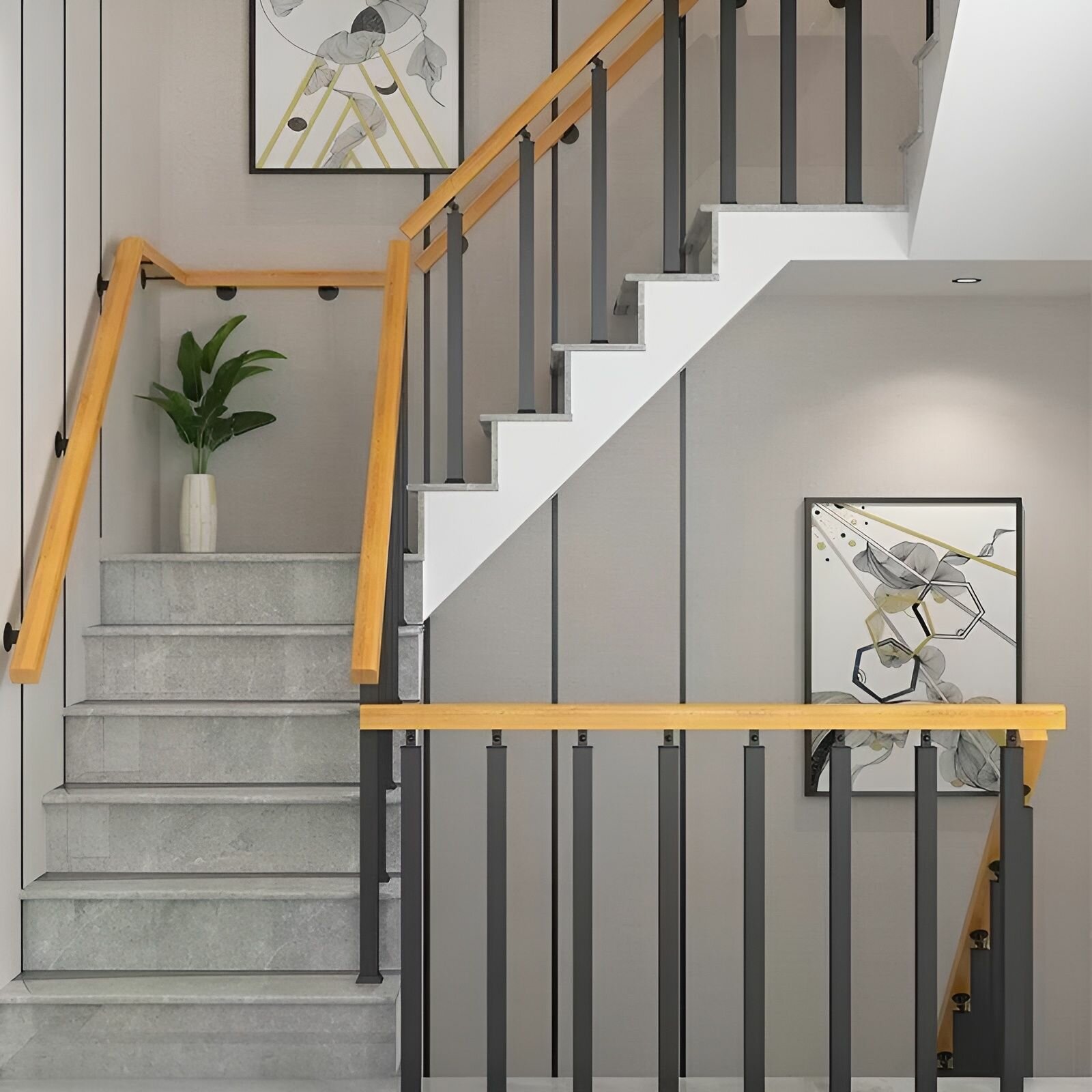 Металлические стойки для лестничных перил, кованые опоры черного цвета с креплениями для дома, лофта, крыльца