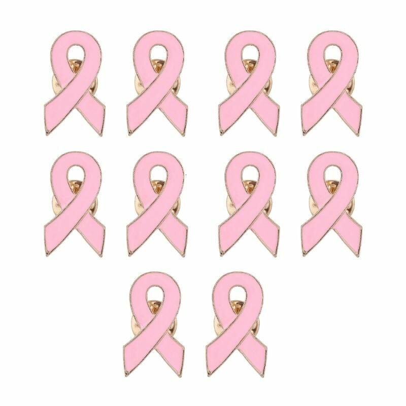 Розовая лента - брошь против рака
