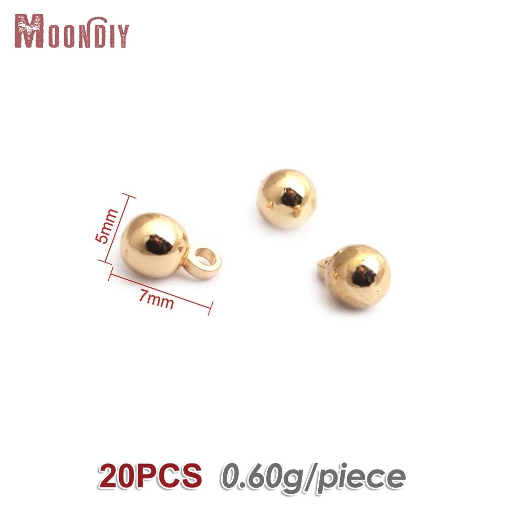Латунные круглые бусины, подвески, концевые бусины для рукоделия 34360-18K Gold Color