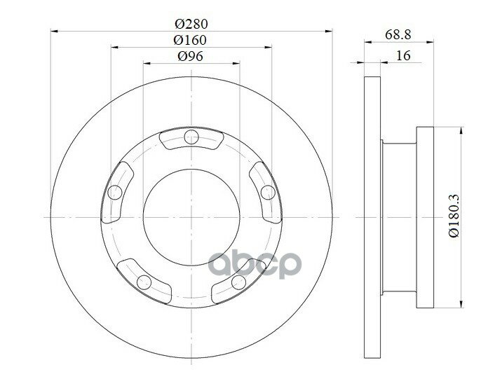 Диск тормозной задн. [без кольца ABS] FORD Transit 2006-2013 S&K арт. SKBD1221