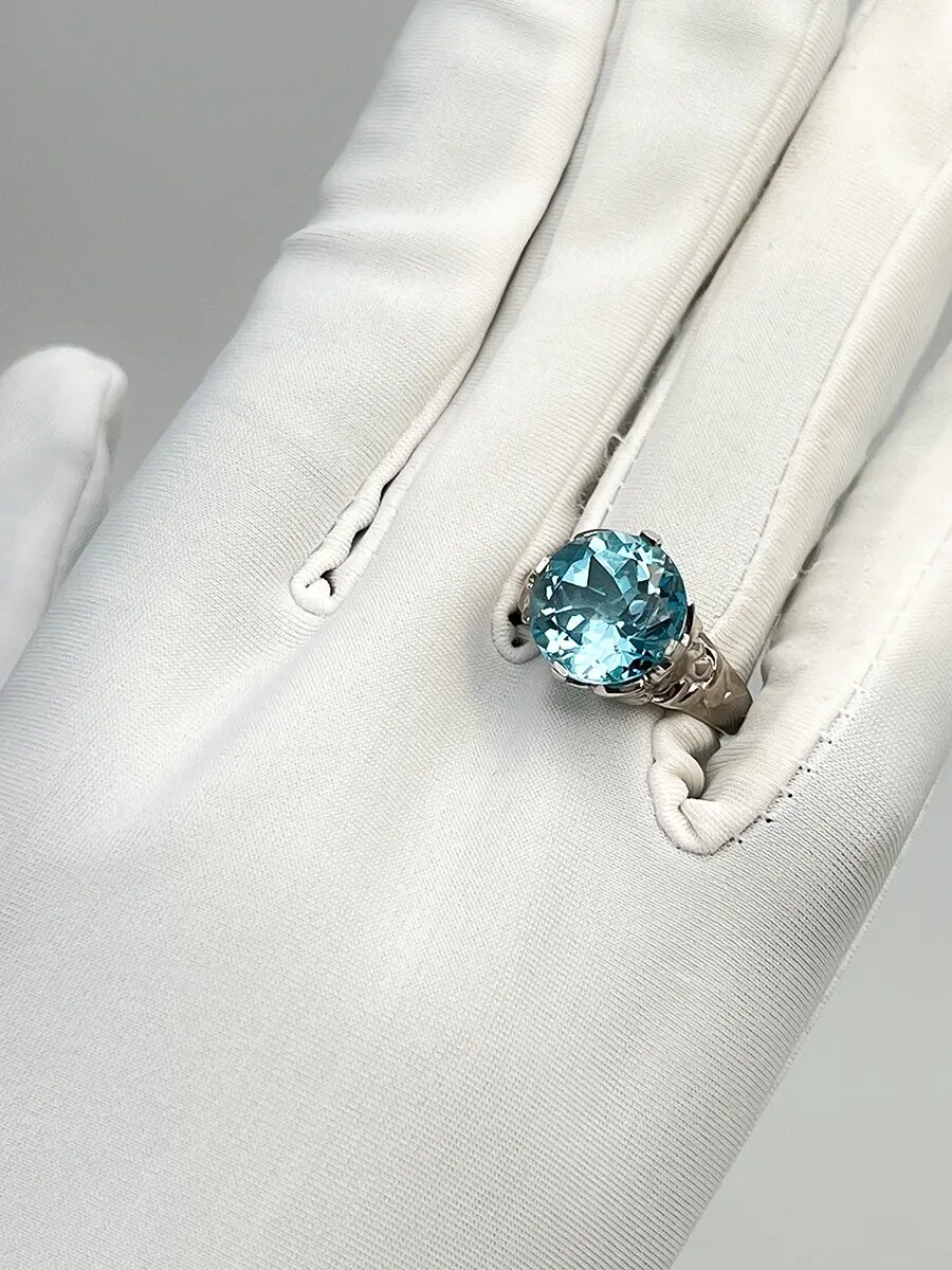 Перстень, серебро, 925 проба, родирование, топаз