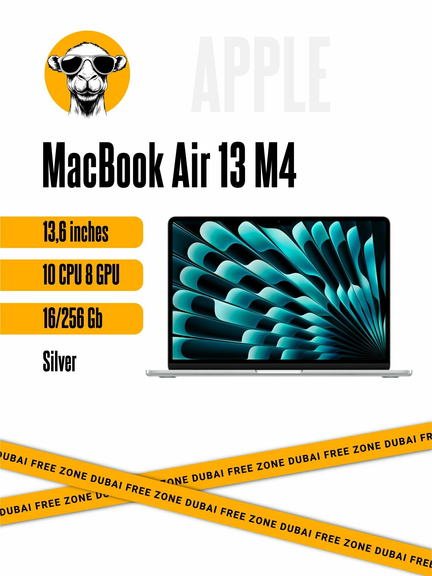 Ноутбук Apple MacBook Air 13" M4, 16/256Gb (10 CPU/8 GPU) Silver / Серебристый