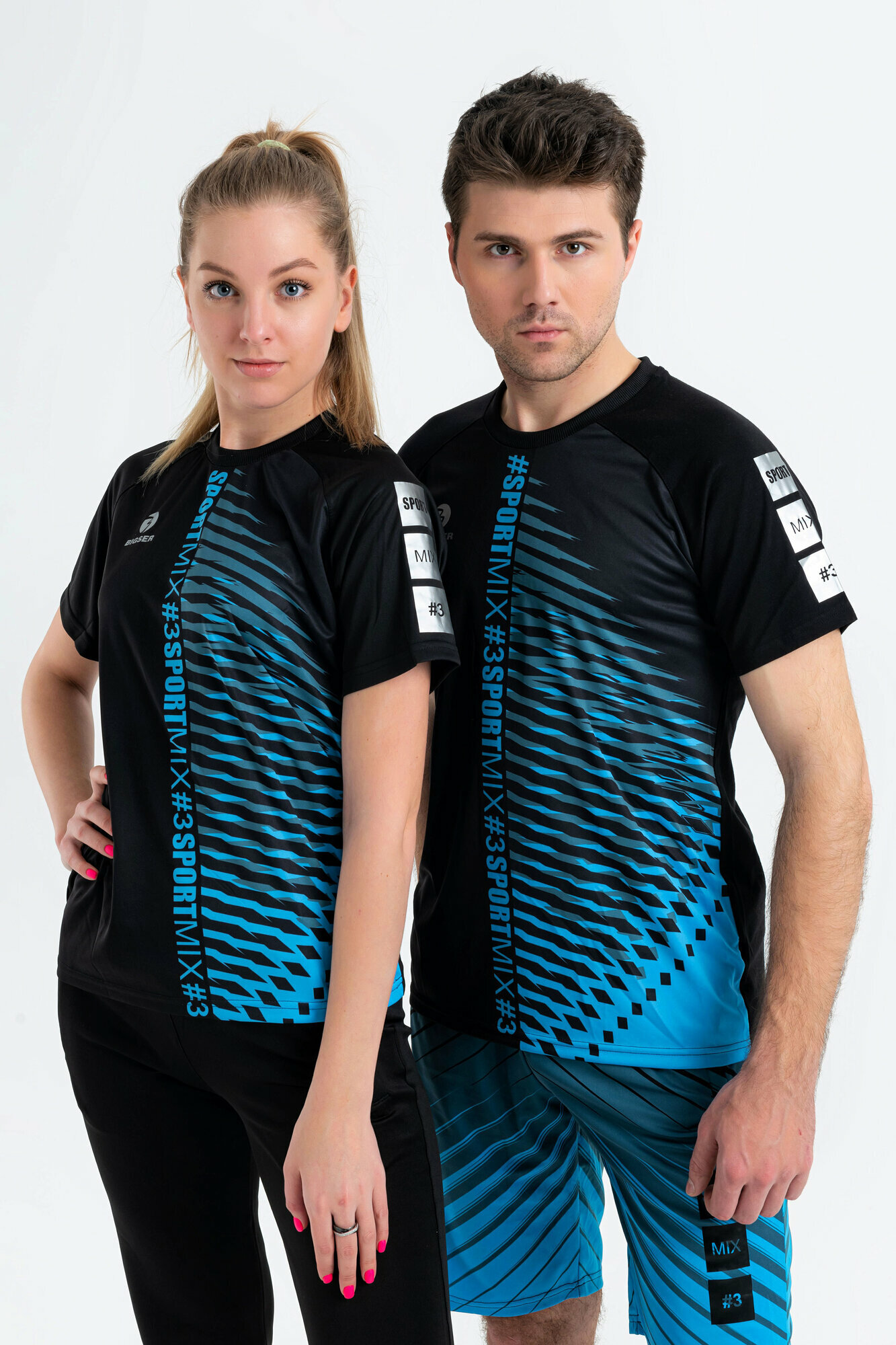 Футболка спортивная SPORT MIX #3, Геометрия, Хлопок 95%, Лайкра 5%