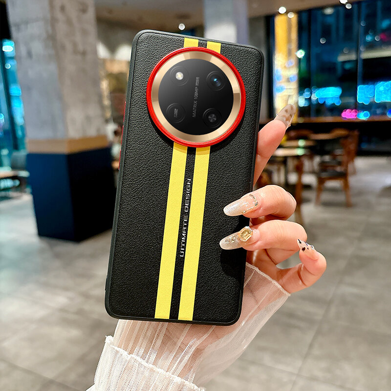 Чехол для Honor X9C / Хонор Икс9С, soft touch, накладка, искусственная кожа, поликарбонат (PC), защита камеры, ударопрочный, усиленные углы, Honor, Honor X9C, black,