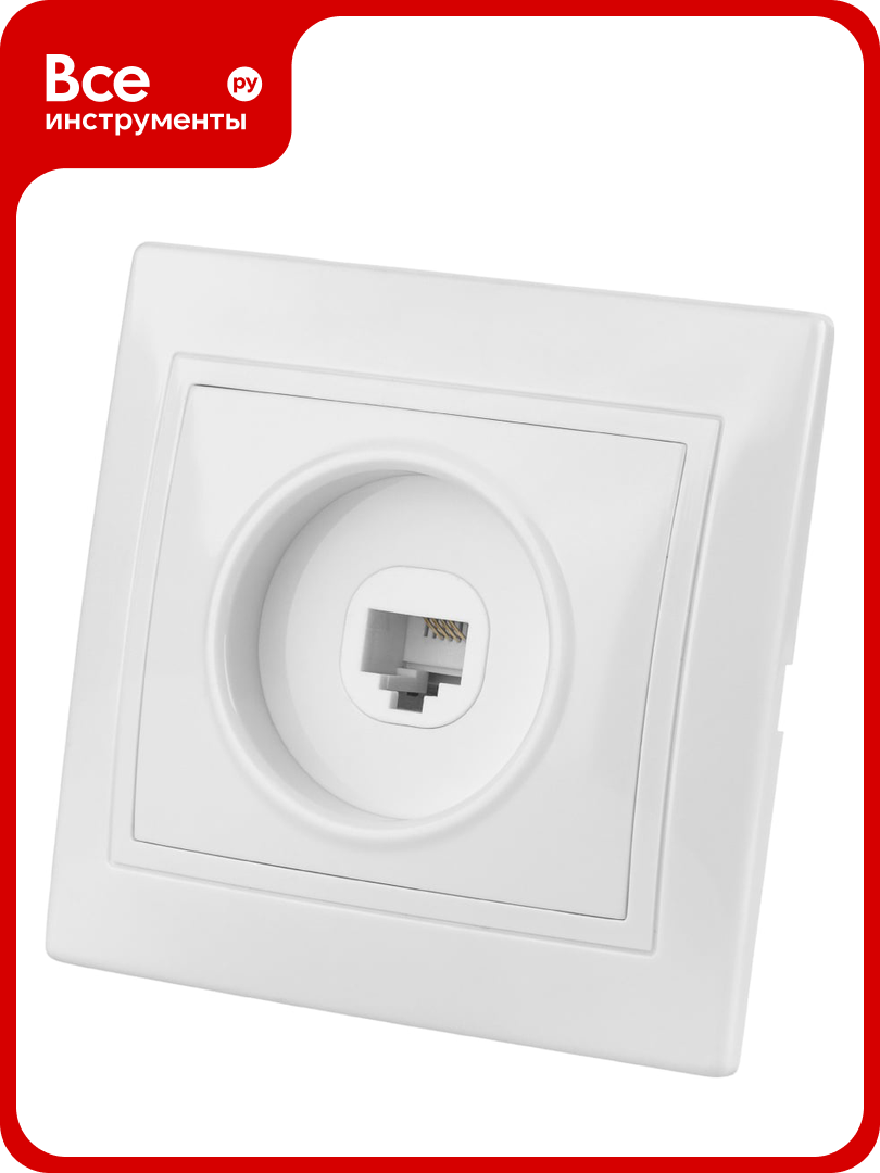 Телефонная розетка, белая RJ11 TDM ELECTRIC Таймыр SQ1814-0020