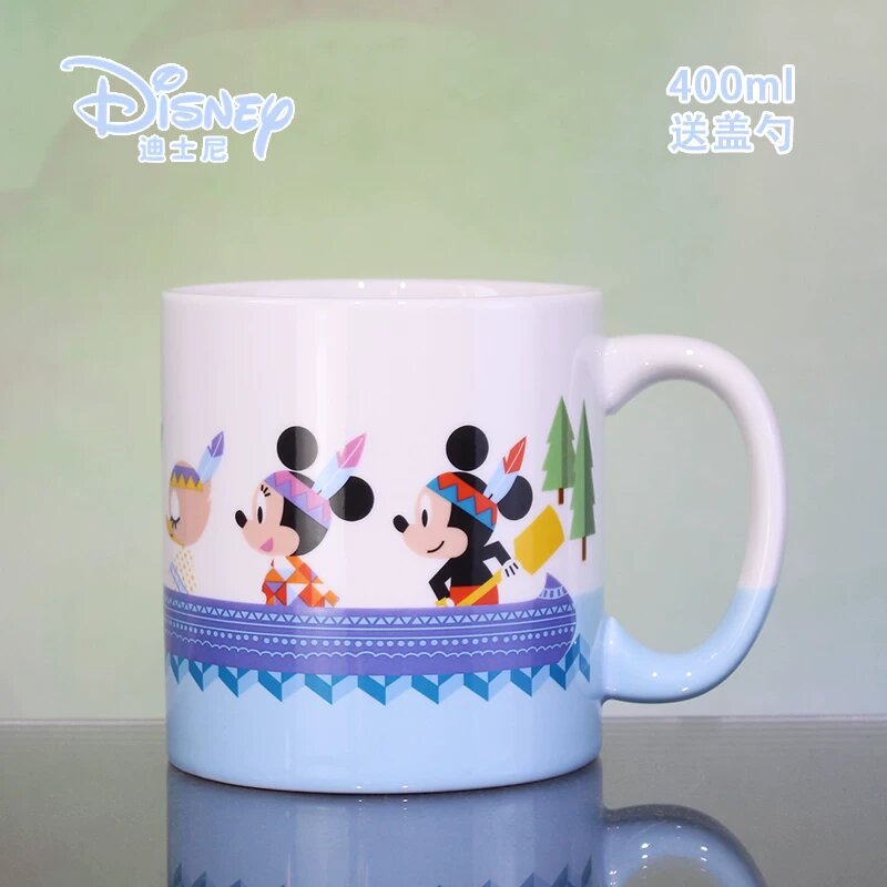 Кружка Disney, милая кружка с героями мультфильмов, чашка для воды, кофейная чашка с крышкой и ложкой, оригинальная