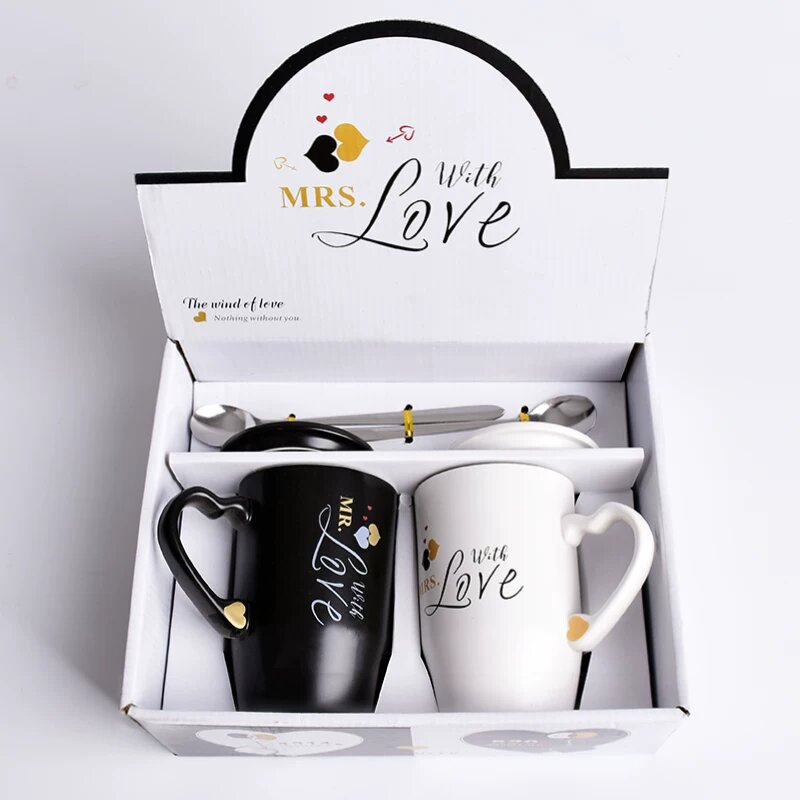 Набор кружек для пар, парные кружки в скандинавском стиле, простые, подходят для свадеб, домашнего использования,