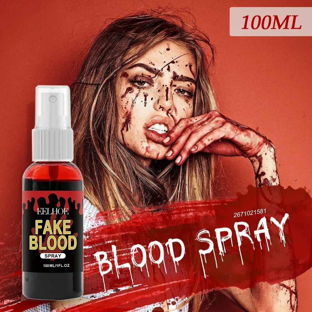 Искусственная кровь для макияжа, театральная искусственная кровь, жидкая и сухая, подходит для розыгрышей и Хэллоуина, 100 мл.
