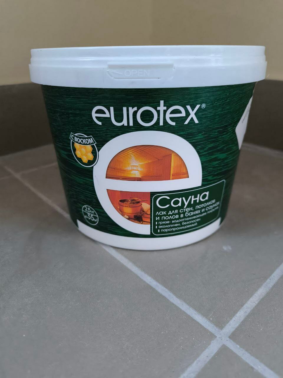 "EUROTEX" Защитный лак для бань и саун 0,9 кг