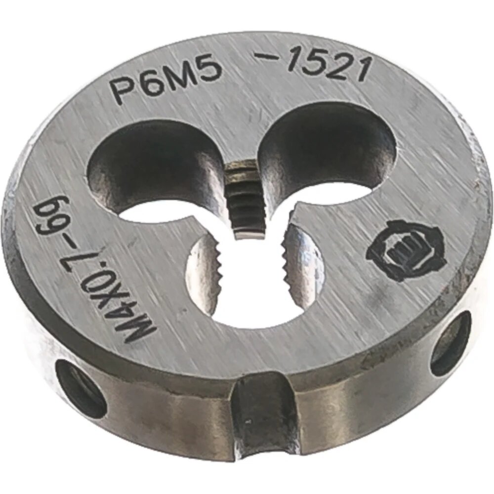 Плашка ООО ТМТ групп М4х0.7 Р6М5 6g 137162, прочная стальная плашка с метрической правой резьбой и износостойкостью — фото 1