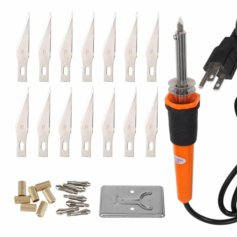 30 шт, горячий нож, режущий инструмент для трафаретов с подогревом и металлической подставкой для резьбы, многоцелевой пластиковый винил, ш