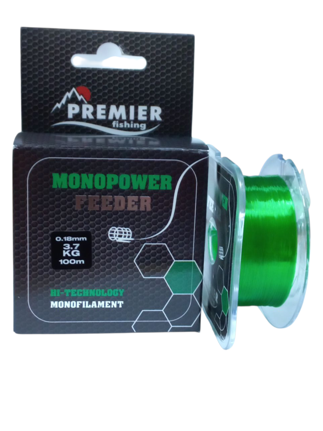 Леска MONOPOWER FEEDER 0,18mm/100m Green Nylon (PR-MF-G-018-100) Premier Fishing
