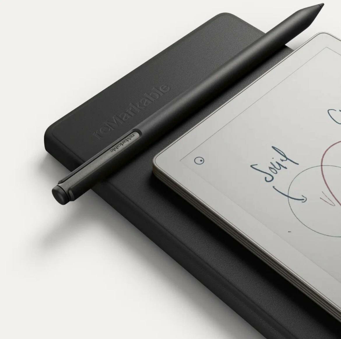 Комплект: графический планшет reMarkable Paper Pro Move + Marker Plus + Black Premium Leather Book Folio