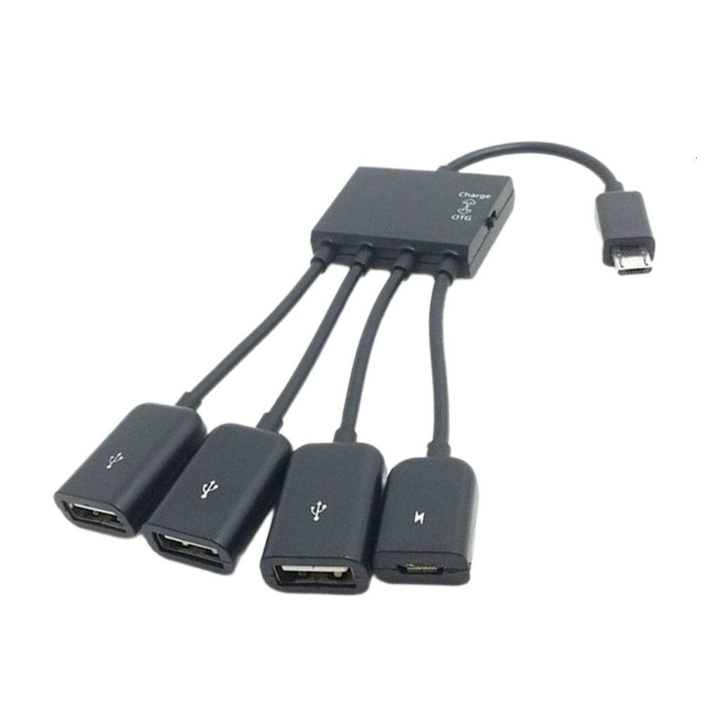 Адаптер MicroUSB OTG 1 к 4 с переключателем зарядки, Микро
