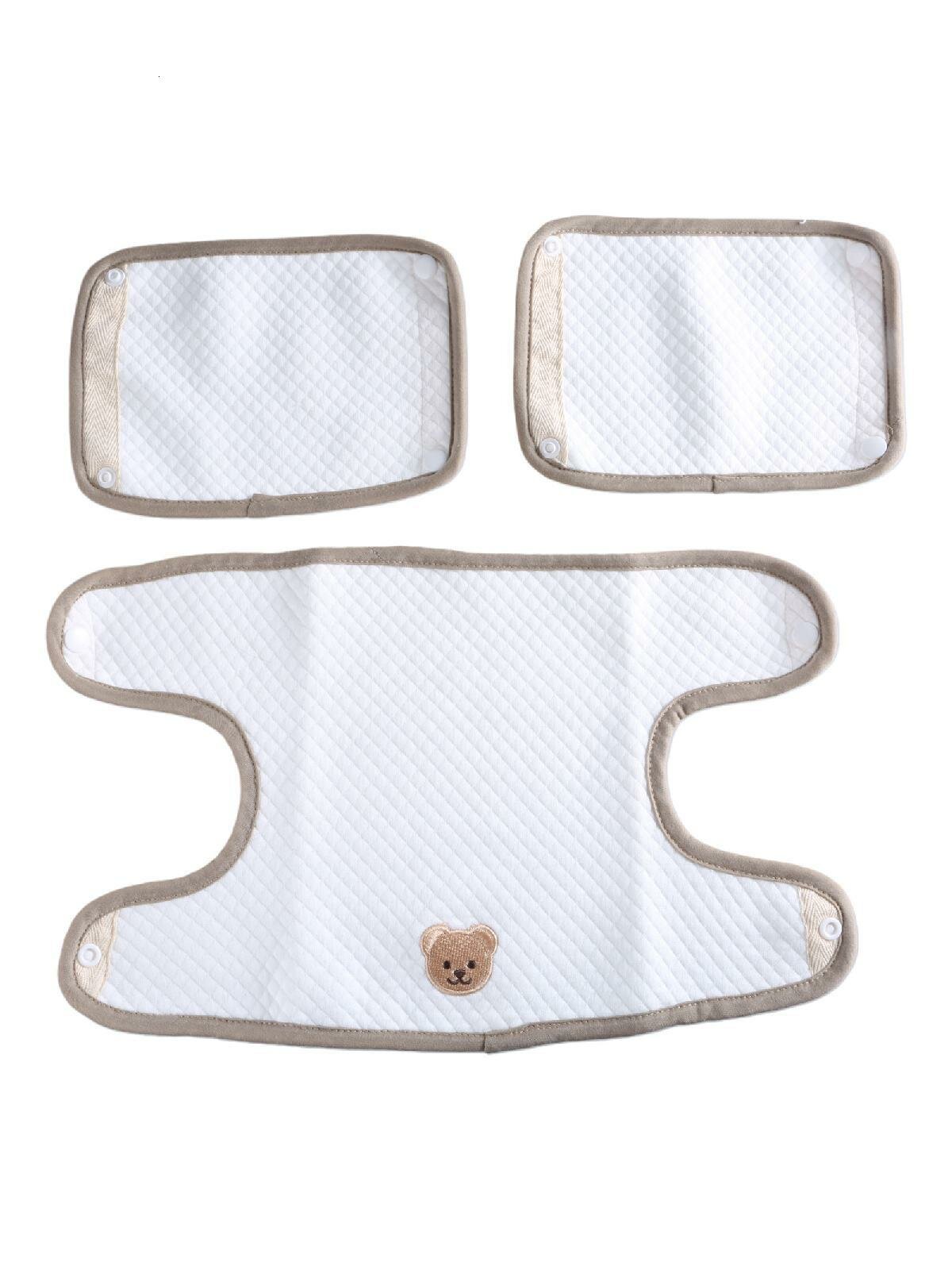 Детские слюнявчики 3 шт. хлопок, бурый однобокий медведь