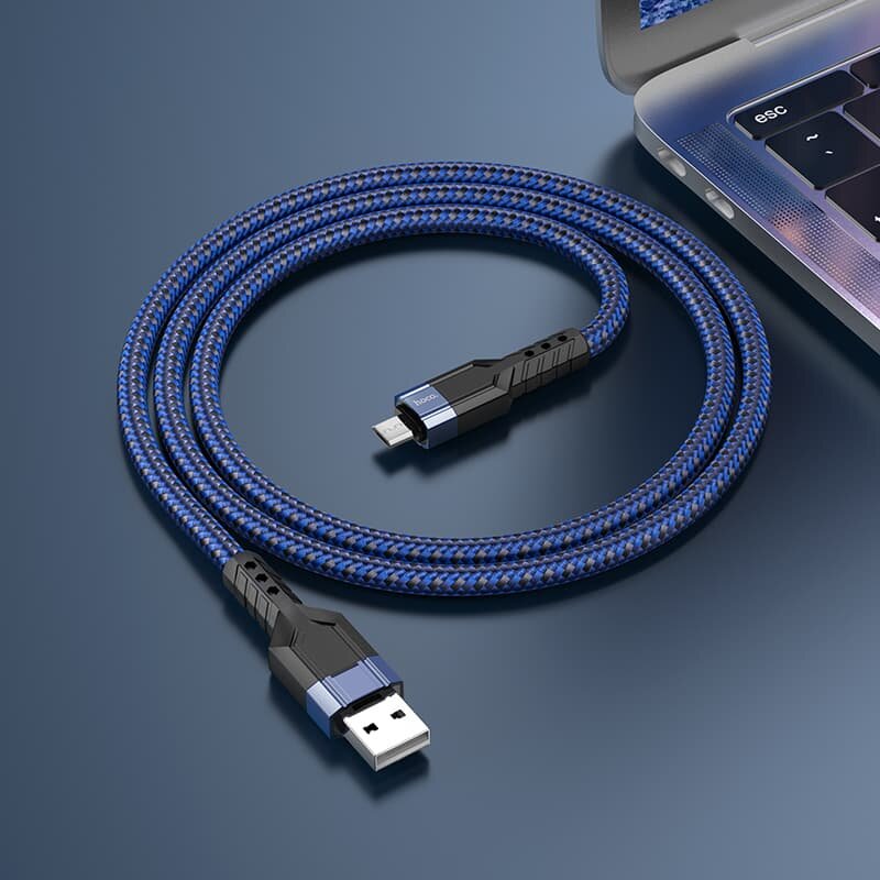 Кабель для зарядки HOCO, Micro USB, 2,4A, черный, экстрапрочный
