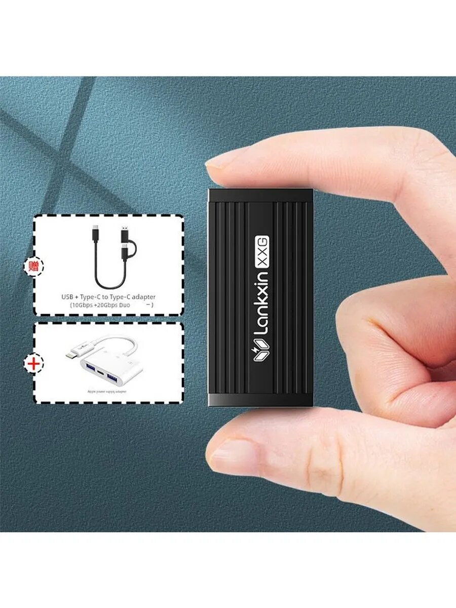 Lanke Core SSD 256ГБ, черный, адаптер Apple, модель 2