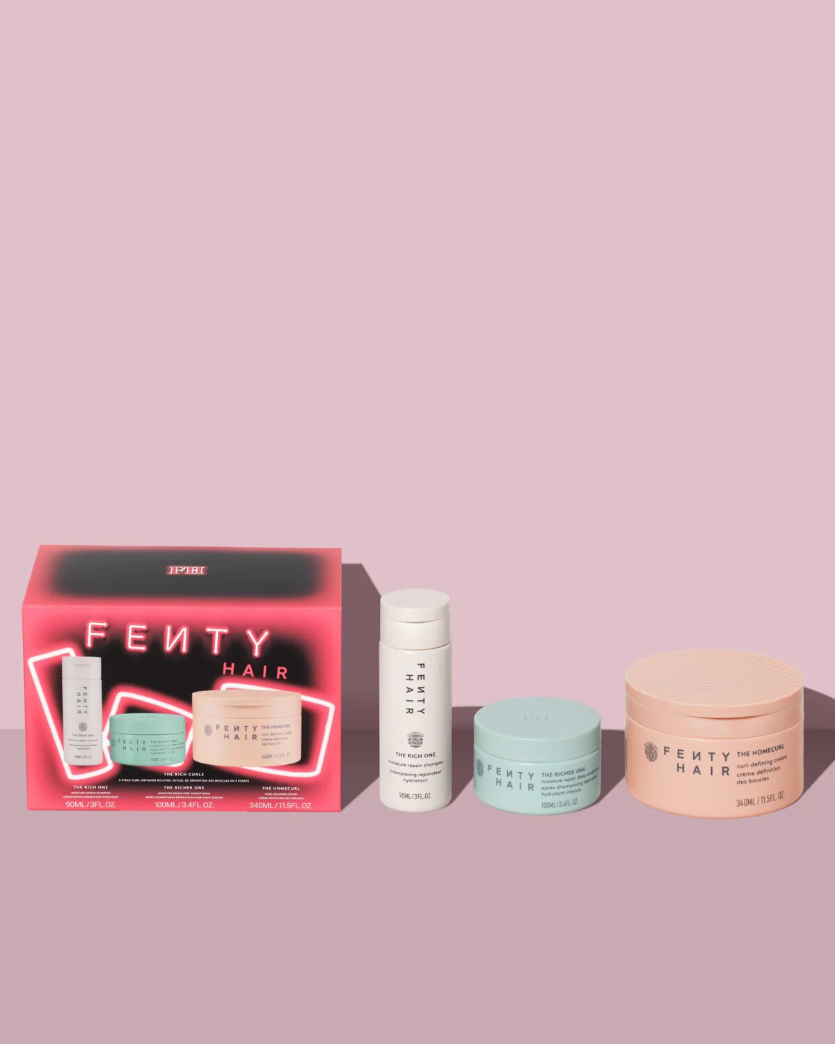 Fenty Beauty набор для формирования локонов (шампунь, глубокий кондиционер + крем для локонов) The Rich Curls 3-Piece