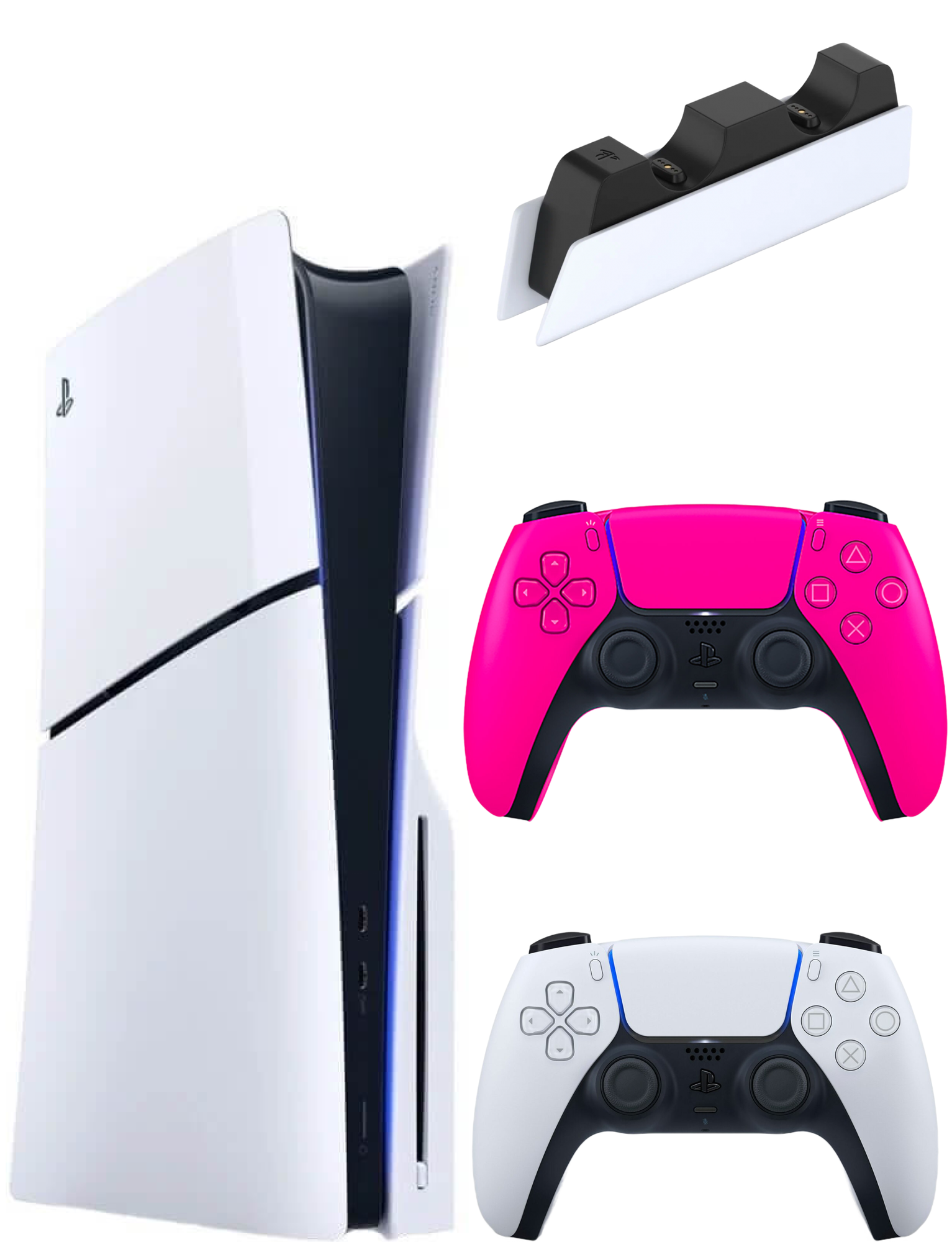 Игровая приставка Sony PS 5 Slim Disc,1ТБ(с дисководом) +2-ой геймпад (Nova Pink)+Зарядная станция