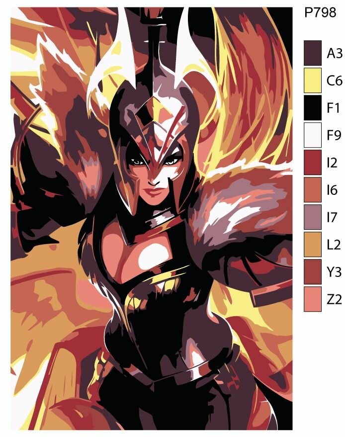 Детская картина по номерам P798 "Игра Mobile Legends. Фрея" 20x30