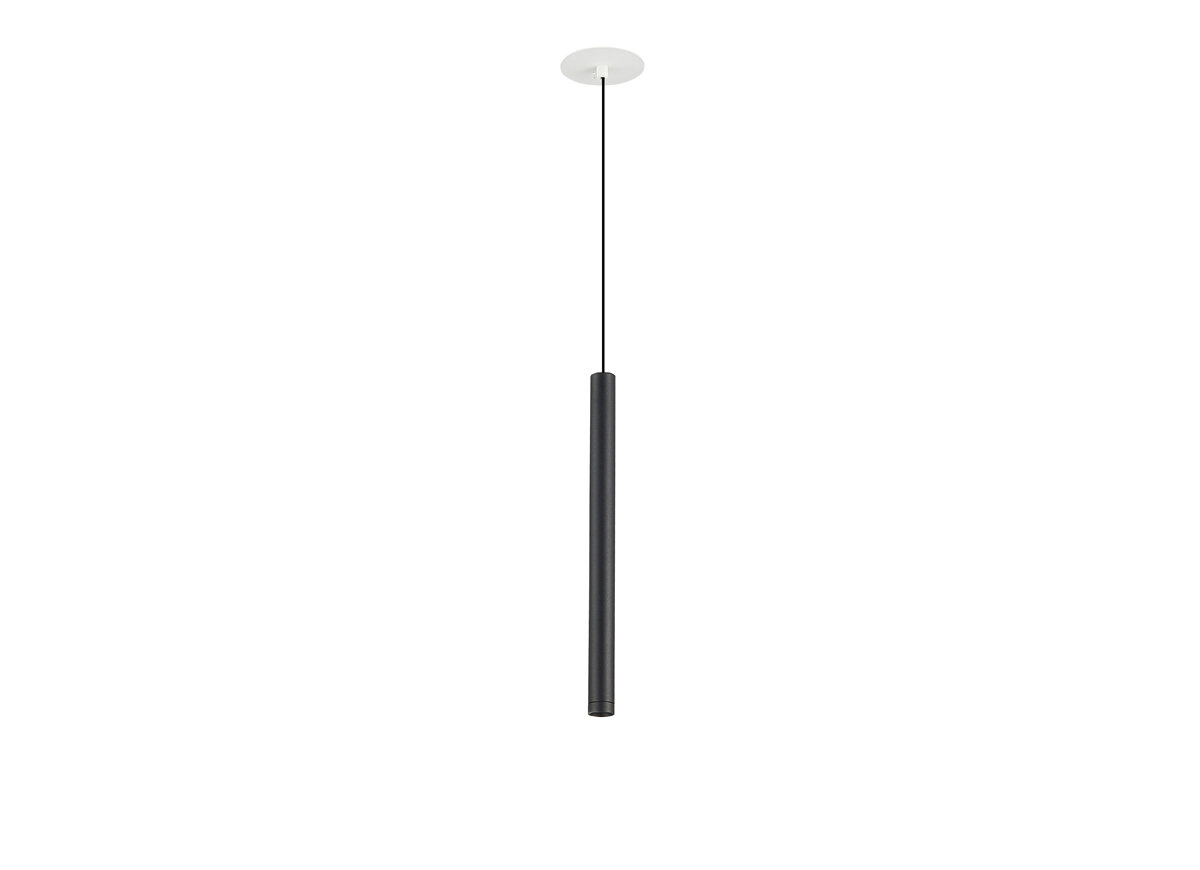 Donolux LED Uno св-к встраиваемый, 5Вт, D26хH350 мм, корпус черный RAL9005, основание белое RAL9003,
