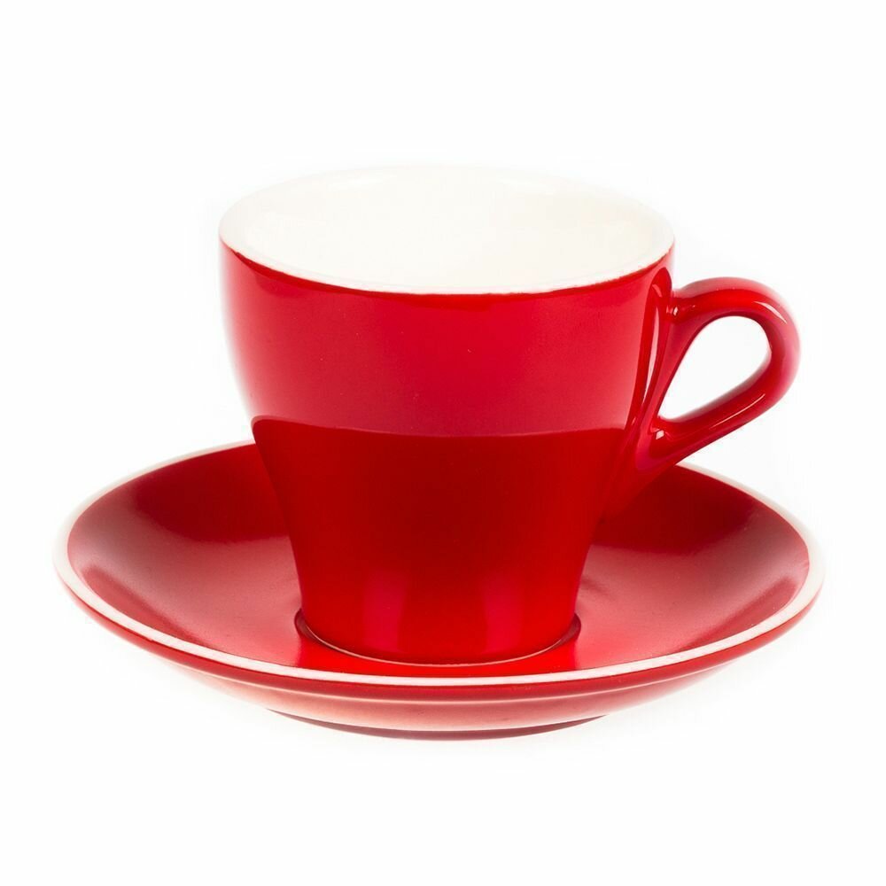 Кофейная пара фарфоровая "Barista" 180мл красная