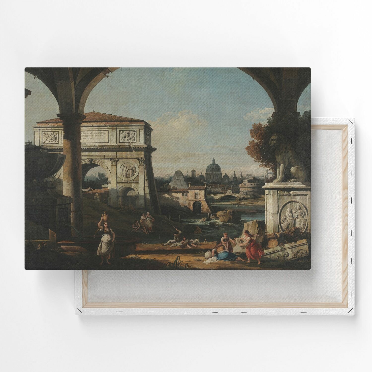 Картина на холсте, репродукция / Бернардо Беллотто - Roman Caprice with triumphal / Размер 60 x 80 см
