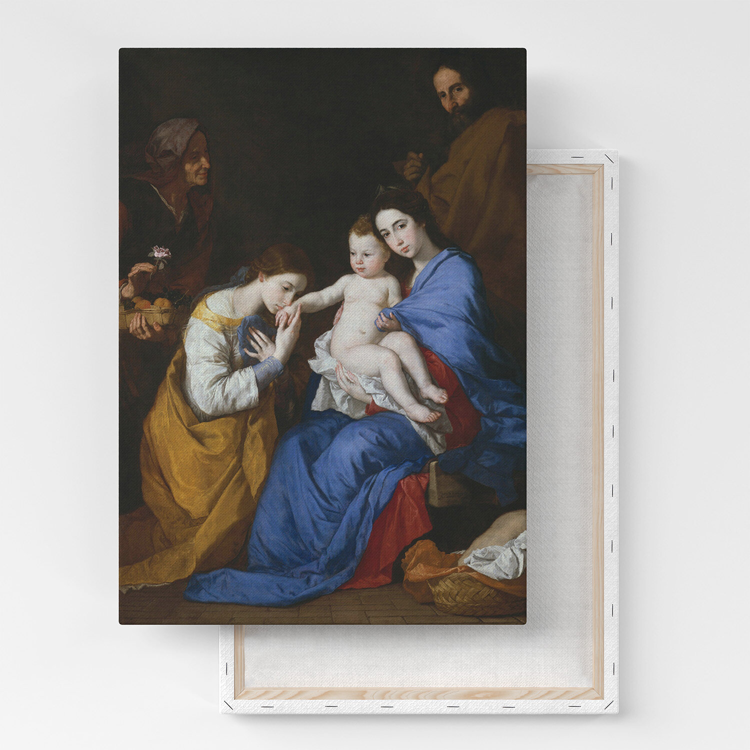 Картина на холсте, репродукция / Рибера, Хосе де - The Holy Family with Saints Anne / Размер 60 x 80 см