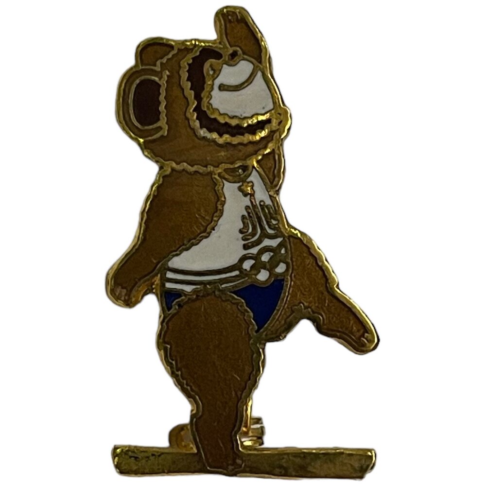 Знак "Олимпиада-80. Олимпийский мишка. Гимнастика" Югославия 1980 г.