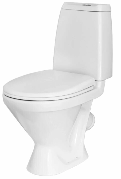 Унитаз-компакт Sanita Кама комфорт WC. CC/Kama/2-TM/WHT. G/S1 косой выпуск, с сиденьем микролифт термопласт, белый